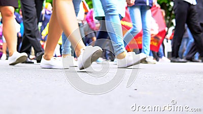 Many Legs Of People Who Walk Stock Video - Video of color, path: 163352737