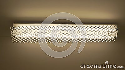 Hanging Fluorescent Lamp. Fluorescent Light Turning on and Off Stock ...