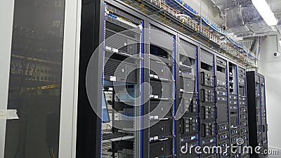 Many Powerful Servers Running in the Data Center Server Room. Many ...