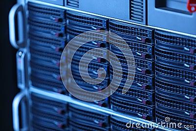 Many Powerful Servers Running In The Data Center Server Room Stock ...