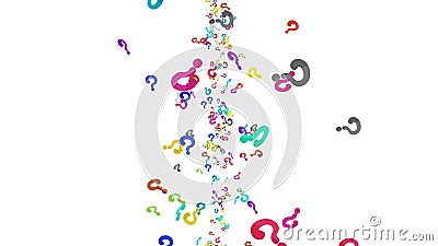 Many Colorful Question Marks Floating in Air on White Background ...