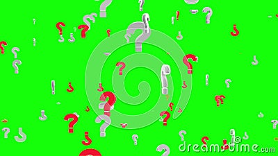 Many Shiny Red White Random Fading Question Marks Blinking Falling ...