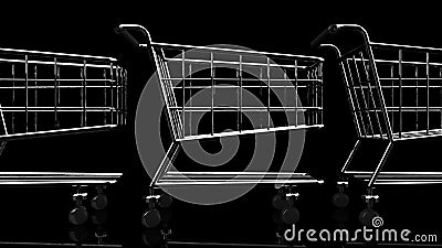 Many Shopping Carts On Black Background Stock Video - Video of able ...