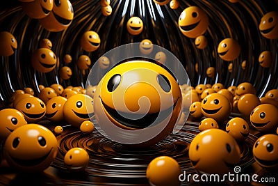 Many Smiley Faces Surround An Orange Smiley Face Royalty-Free Stock ...