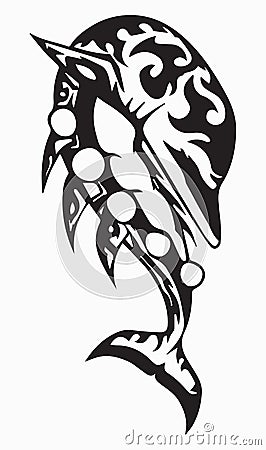 Maori Dolphin Tattoo Flash. Set Of Labels And Elements. Vector Set ...