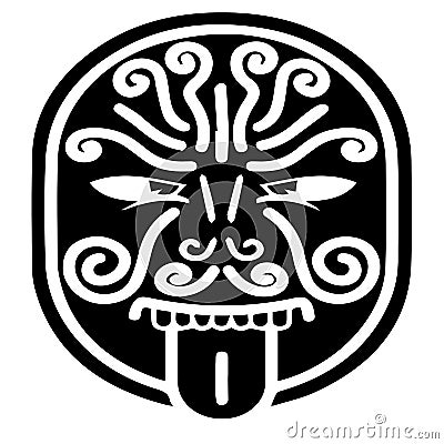 Maori Tiki Tattoo. Set Of Labels And Elements. Vector Set Illustration ...