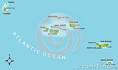 Map Azores Stock Photo - Image: 13998090