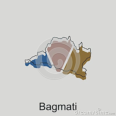 Map Of Bagmati Geometric Outline Illustration Design, Country Of Nepal ...
