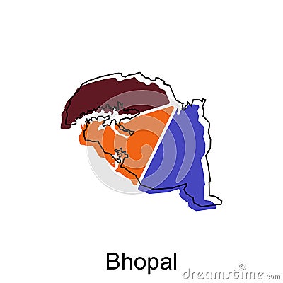 Map Of Bhopal Vector Design Template, National Borders And Important ...