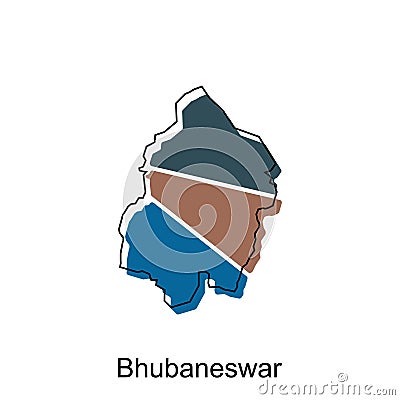 Map Of Bhubaneswar Modern Geometric Illustration, Map Of India Country ...