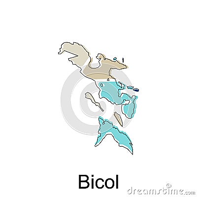 Map Of Bicol Vector Design Template, National Borders And Important ...