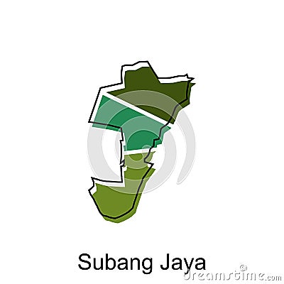 Map City Of Subang Jaya Vector Design, Malaysia Map With Borders ...