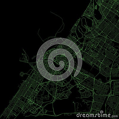 Map Of Dubai, Satellite View, United Arab Emirates Stock Photo - Image ...