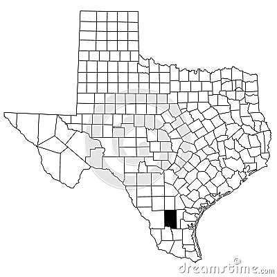 Map Of Duval County In Texas State On White Background. Single County ...