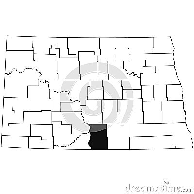 Map Of Emmons County In North Dakota State On White Background. Single ...