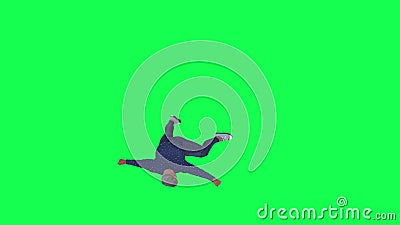 Map of Fat Man Falling Down from High Angle on Green Screen Stock Video ...