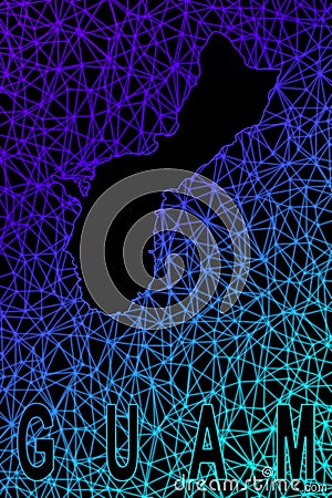 Map Of Guam, Polygonal Mesh Line Map Royalty-Free Stock Photo ...