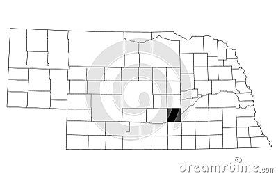 Map Of Hall County In Nebraska State On White Background. Single County ...