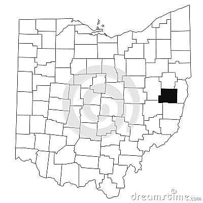 Map Of Harrison County In Ohio State On White Background. Single County ...