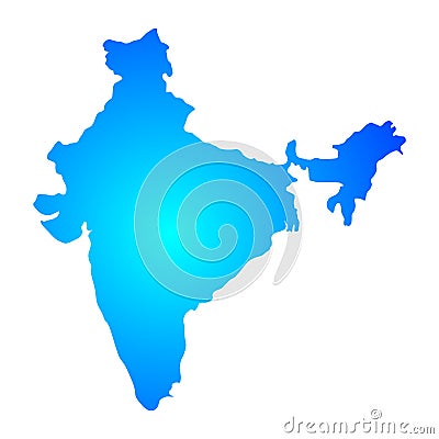 Map India.Sky Blue India Map. Map Of India Vector Silhouette.India ...