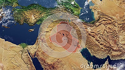 Map of Iraq and borders stock video. Video of point - 100796551