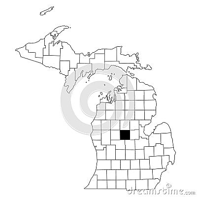 Map Of Isabella County In Michigan State On White Background. Single ...