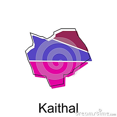 Map Of Kaithal Vector Template With Outline, Graphic Sketch Style ...