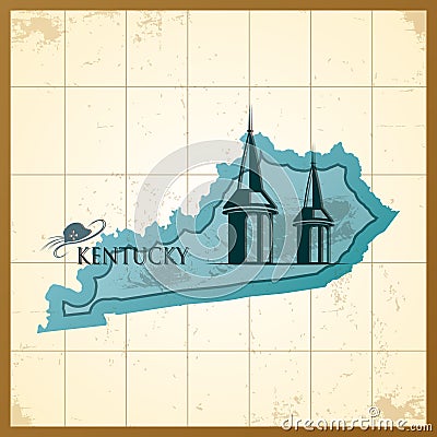 Map Of Kentucky State. Vector Illustration Decorative Background Design ...