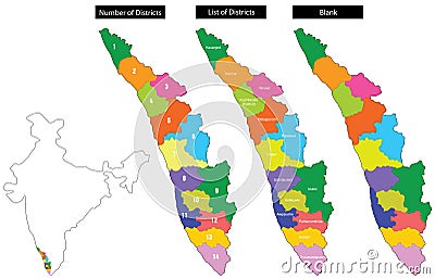Map Of Kerala With Districts Stock Photography | CartoonDealer.com #6530012