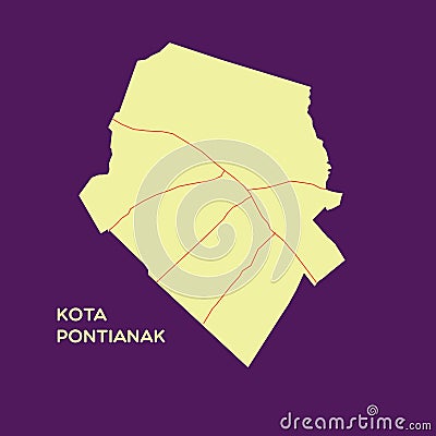 Map Of Kota Pontianak. Vector Illustration Decorative Design ...