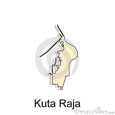Map Of Kuta Raja City Illustration Design Abstract, Designs Concept ...