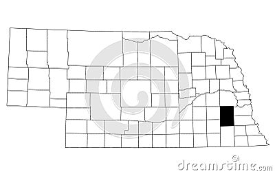 Map Of Lancaster County In Nebraska State On White Background. Single ...