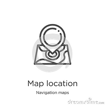 Map Location Icon Vector From Navigation Maps Collection. Thin Line Map ...