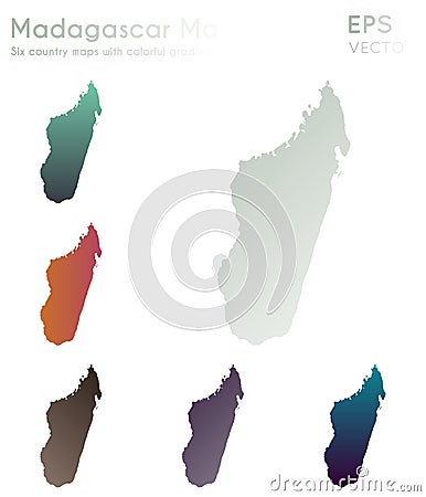 Map Of Madagascar With Beautiful Gradients. Vector Illustration | CartoonDealer.com #136585494