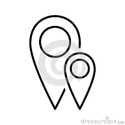 Map Markers Icon. Location Pin Sign. Pictogram Vector Illustration ...