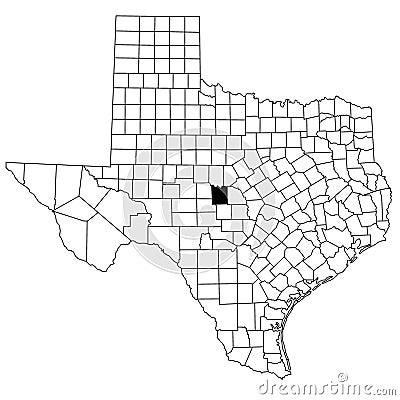 Map Of McCulloch County In Texas State On White Background. Single ...