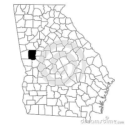 Map Of Meriwether County In Georgia State On White Background. Single ...