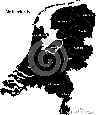 Map Of Netherlands Royalty Free Stock Images - Image: 6300209