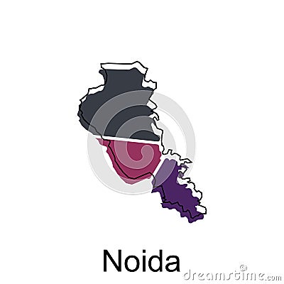 Map Of Noida Vector Design Template, National Borders And Important ...