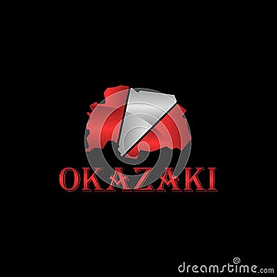 Map Of Okazaki City Japan Geometric Design Vector Illustration ...