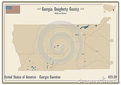 Map Of Dougherty County In Georgia Cartoon Vector | CartoonDealer.com ...