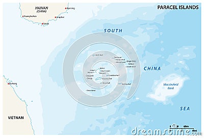Map Of The Paracel Islands Controlled By China In The South China Sea ...