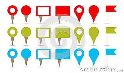 Map Pins Cartoon Vector | CartoonDealer.com #16235845