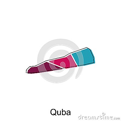 Map Of Quba Vector Design Template, National Borders And Important ...