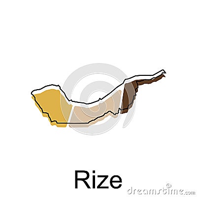 Map Of Rize Province Of Turkey Illustration Design, Turkey World Map ...