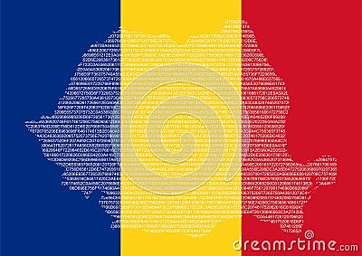 Digital Romania Map - Cdr Format Vector Illustration | CartoonDealer ...