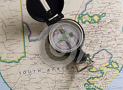 Map Of South Africa With Compass Royalty Free Stock Photos - Image ...