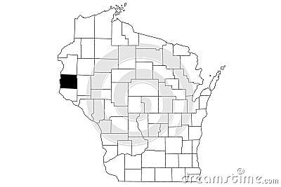 Map Of St Croix County In Wisconsin State On White Background. Single ...