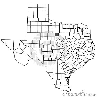 Map Of Stephens County In Texas State On White Background. Single ...