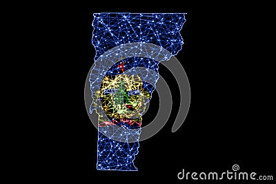 Map Of Vermont, Polygonal Mesh Line Map Royalty-Free Stock Photography ...
